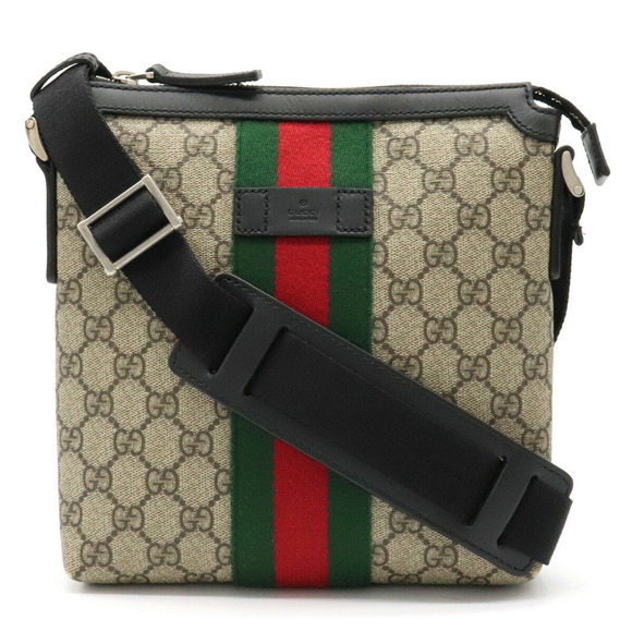 Gucci | Bags | Gucci Web Gg Supreme Sherry Crossbody Leather Khaki ...